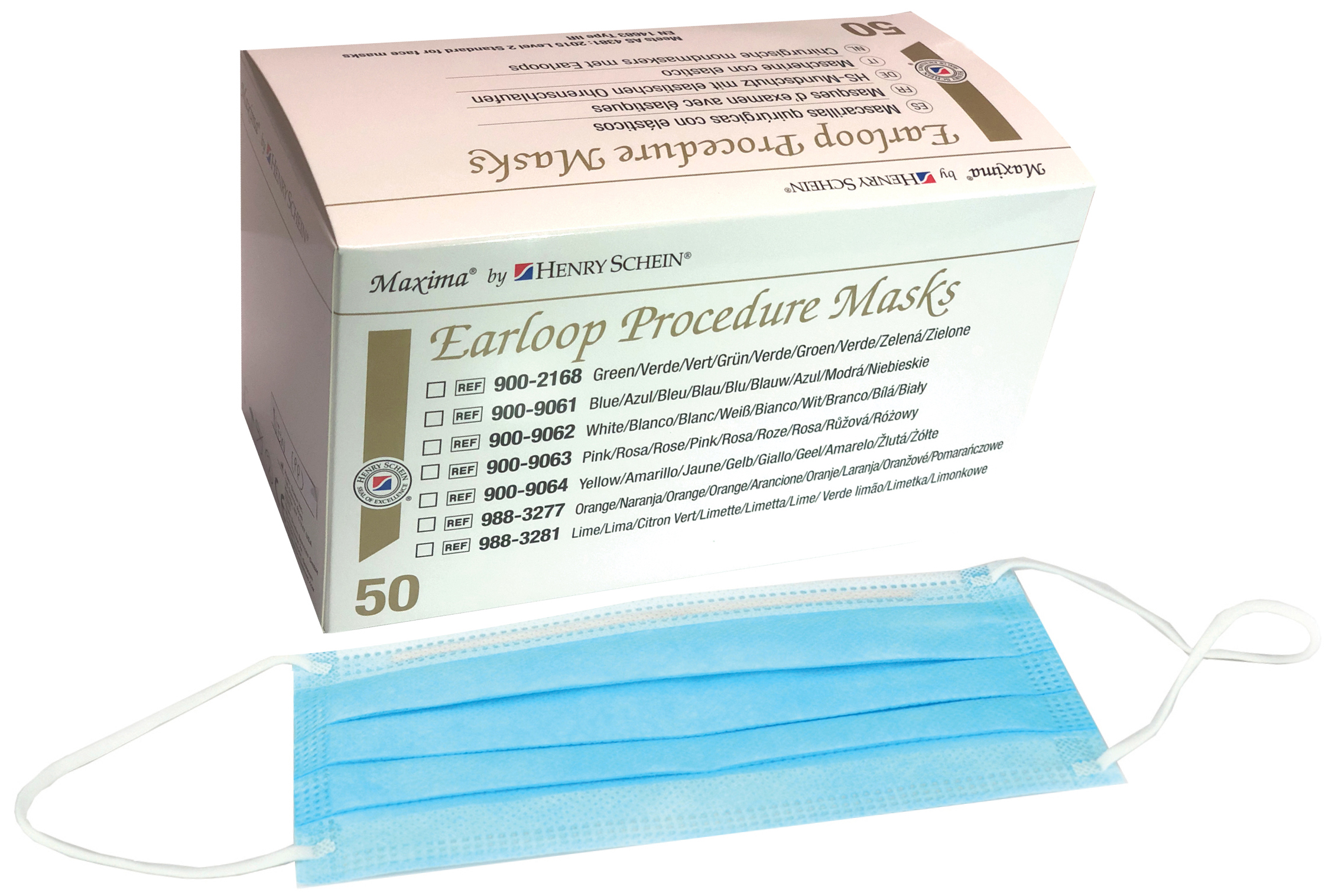 HS-9009061 - HS CRITERION Mask Blue Earloop Level 2 Box of 50 ...